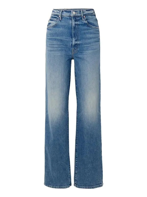 MOTHER Tunnel Vision Sneak High-rise Straight-leg Jeans - Blue