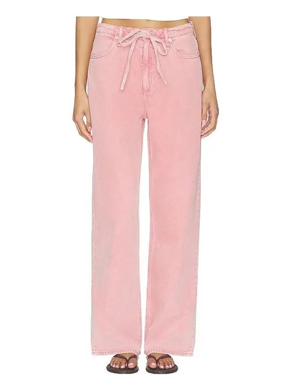 Rag & Bone Phoebe Drawstring Wide Pants - Rasberry