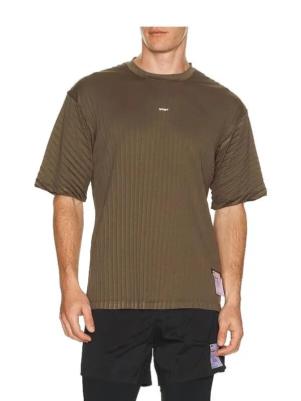 Satisfy Auralite Pleated T-shirt In Brown - Olive
