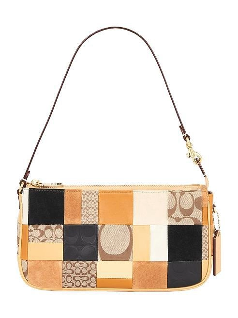 COACH Plaza Patchwork Shoulder Bag - Brown Patchwork