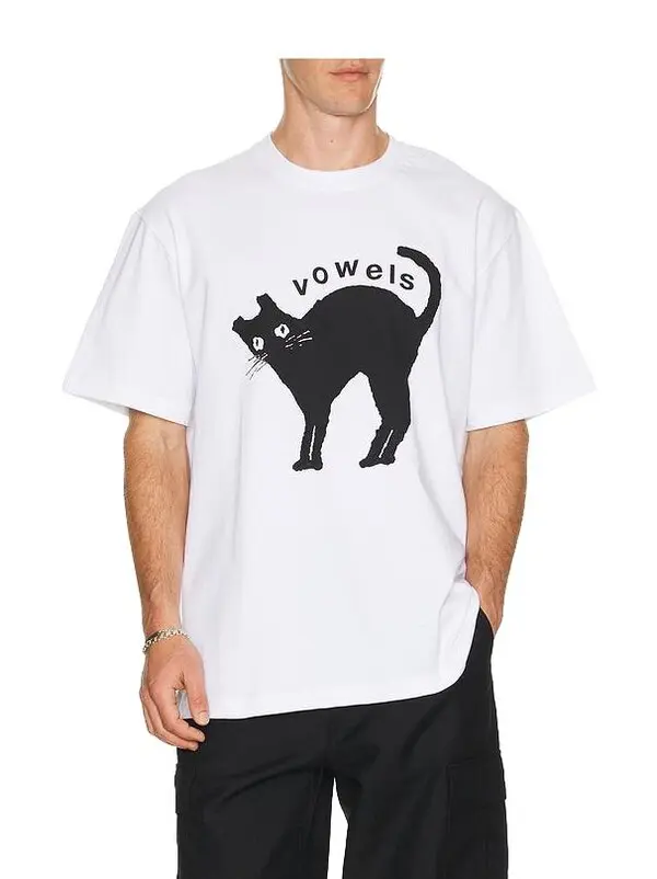 VOWELS Kitty Tee - White