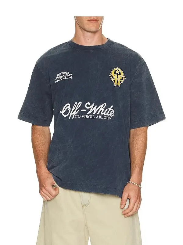 Off-White Royal Team Skate Tee In Black - Night Sky