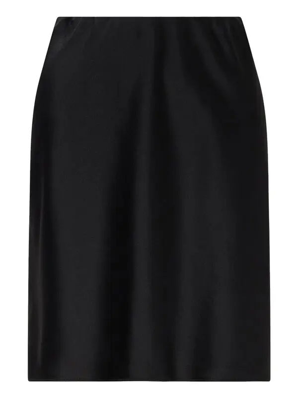 LESET Barb Satin Midi Skirt - Black