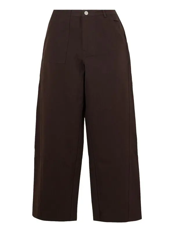 DEIJI STUDIOS Pocket Organic Wide-leg Jeans - Brown