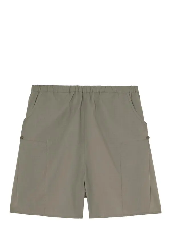 DEIJI STUDIOS Checked Organic Cotton Straight-leg Shorts - Green
