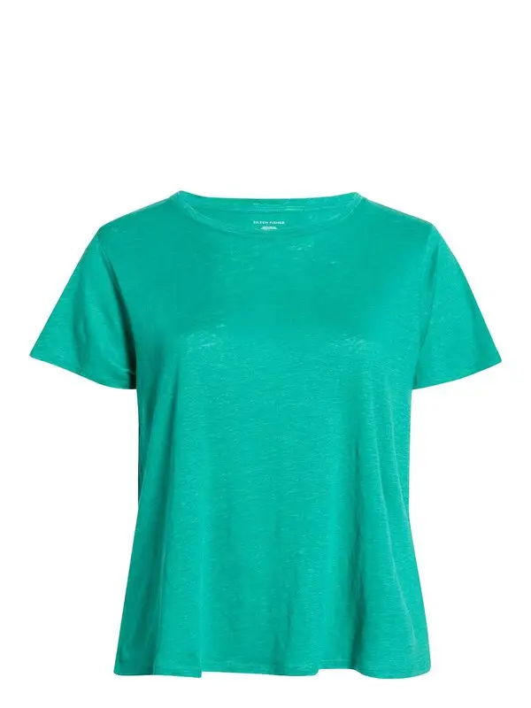Eileen Fisher Organic Linen Crewneck T-shirt - Sea Star