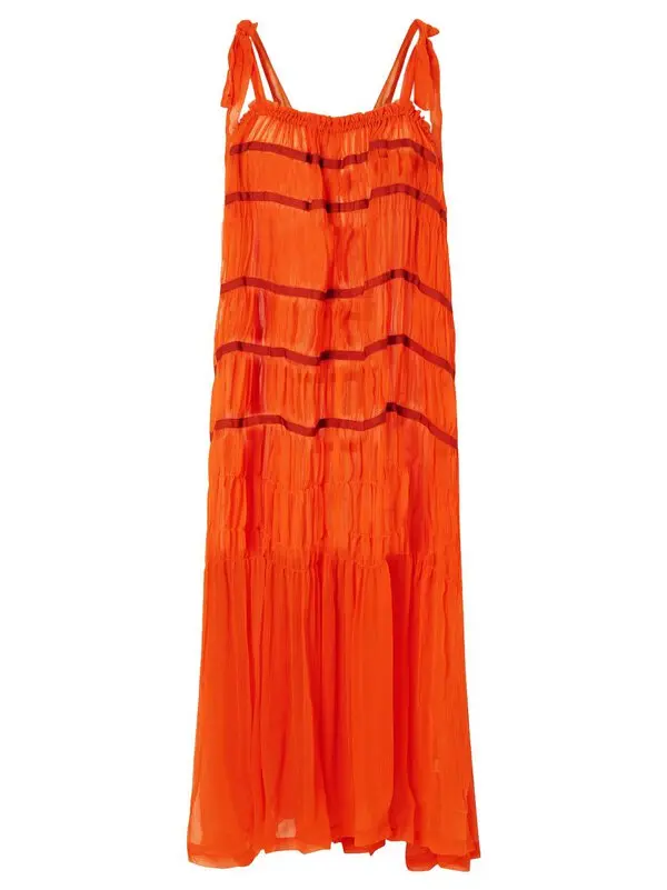 Alix Of Bohemia Emrys Ibis Chiffon Maxi Dress - Orange
