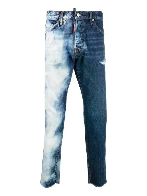 Dsquared2 Washed Denim Straight-leg Jeans - Blue