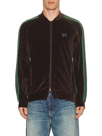 Needles Rib Collar Track Jacket - Brown