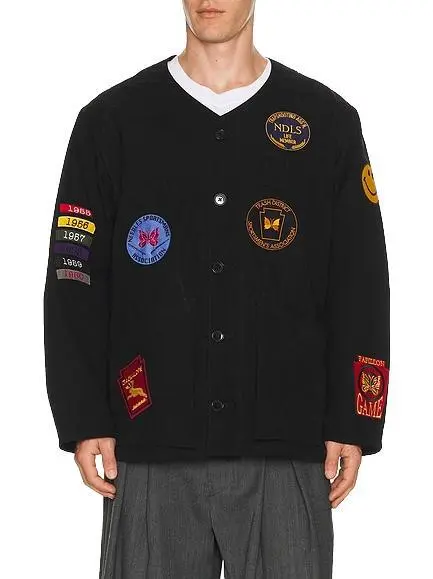 Needles Shooting Jacket Waxed Cloth - Black
