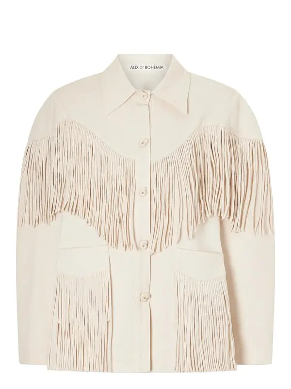 Alix Of Bohemia Jude Fringed Cotton-canvas Jacket - Neutrals