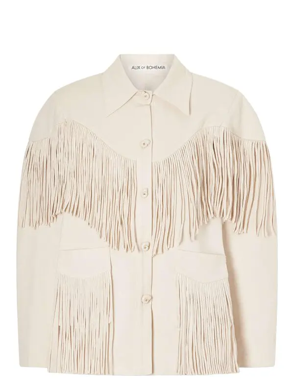 Alix Of Bohemia Jude Fringed Cotton-canvas Jacket - Off-white