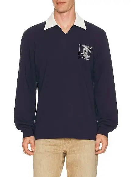 PALMES Boot Open Rugby Shirt - Navy