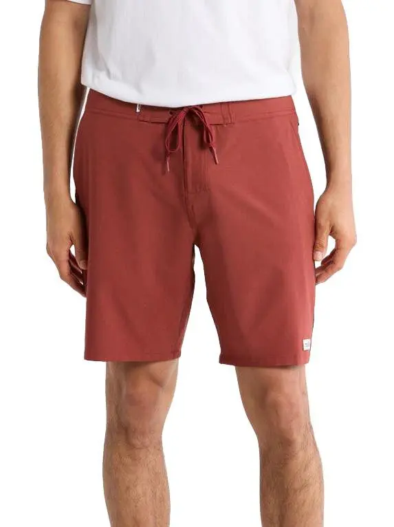 TENŌRE Striped Board Shorts - Brick
