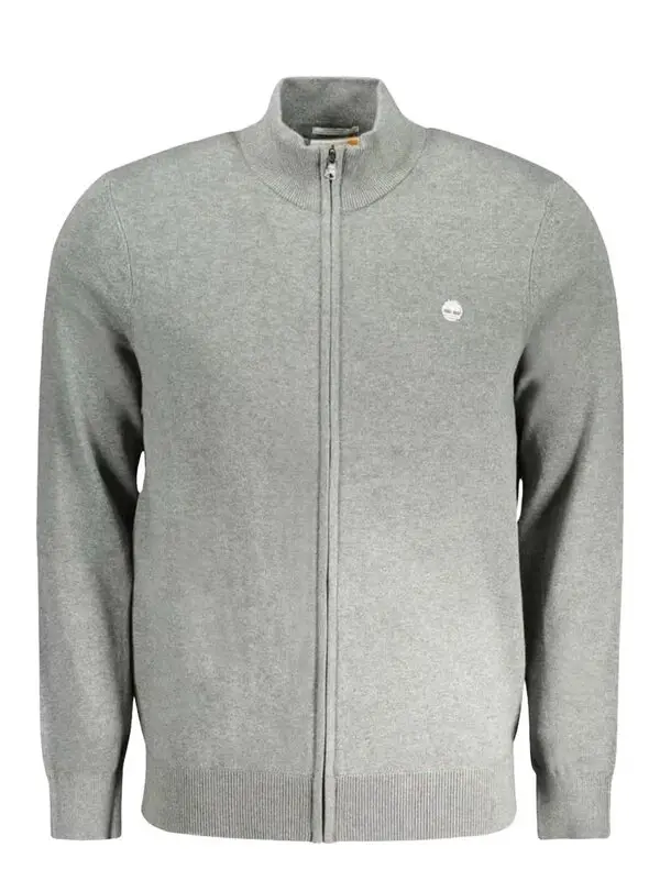Timberland Logo-embroidered Zip-up Cardigan - Grey