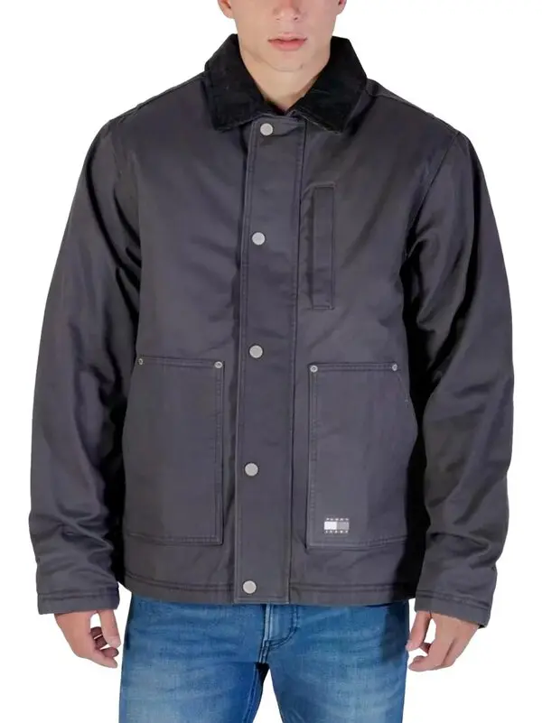 Tommy Hilfiger Corduroy-collar Denim Jacket - Grey