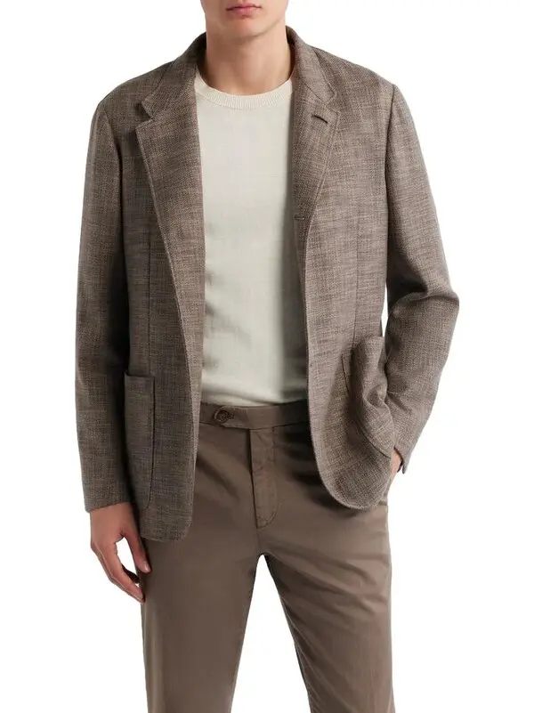 Canali Bruma Trim Fit Mélange Sport Coat - Light Brown