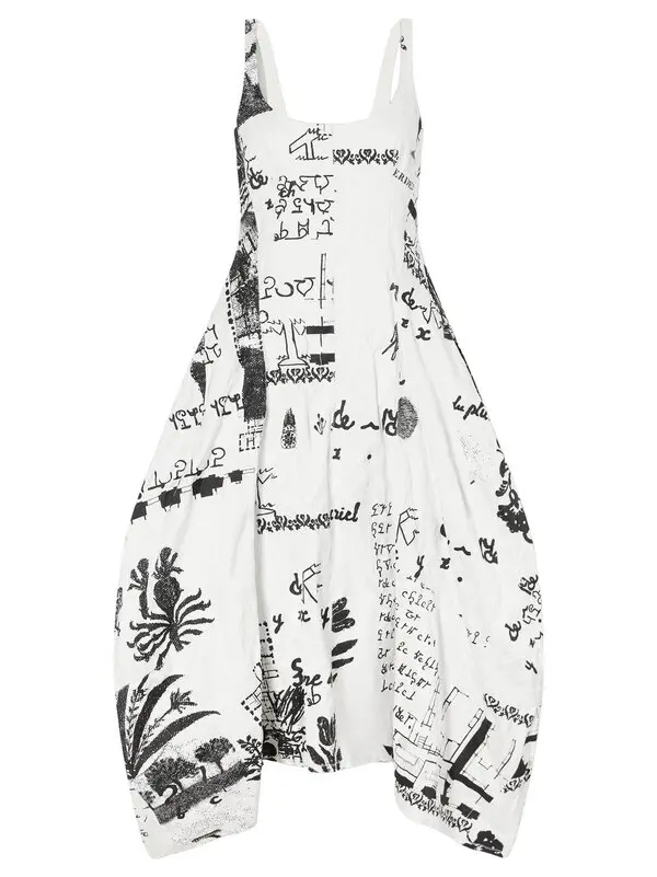 Erdem Printed Cotton-blend Gown - White