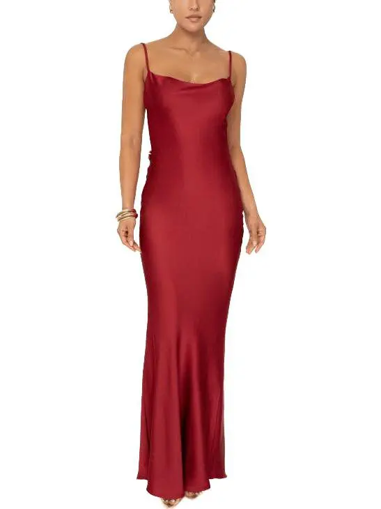 JLUXLABEL Satin Gown - Red