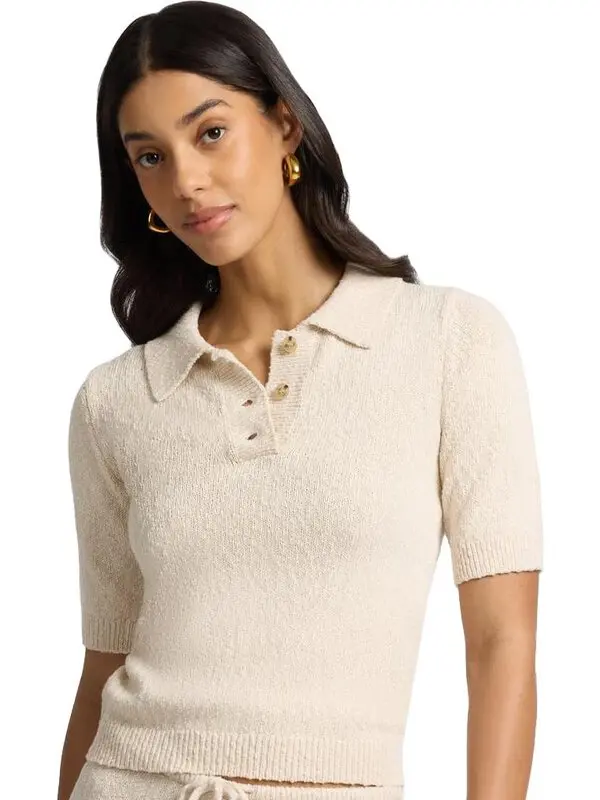Onia Cotton Boucle Polo - Natural