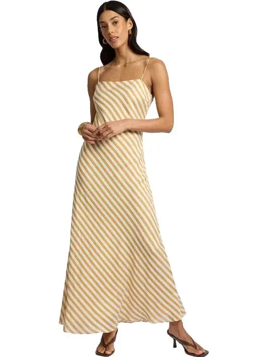 Onia Slip Dress - Ochre/off White