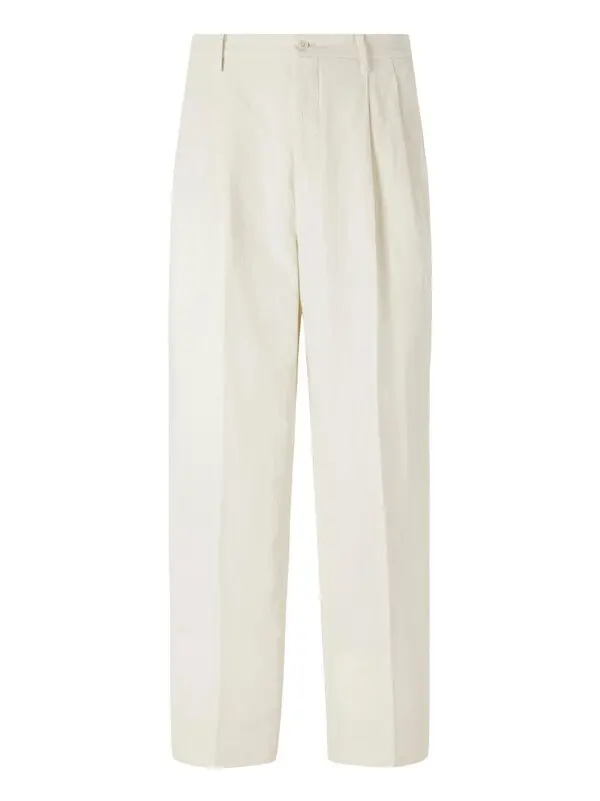 KAPTAIN SUNSHINE Tapered Cotton And Linen-blend Trousers - Neutrals