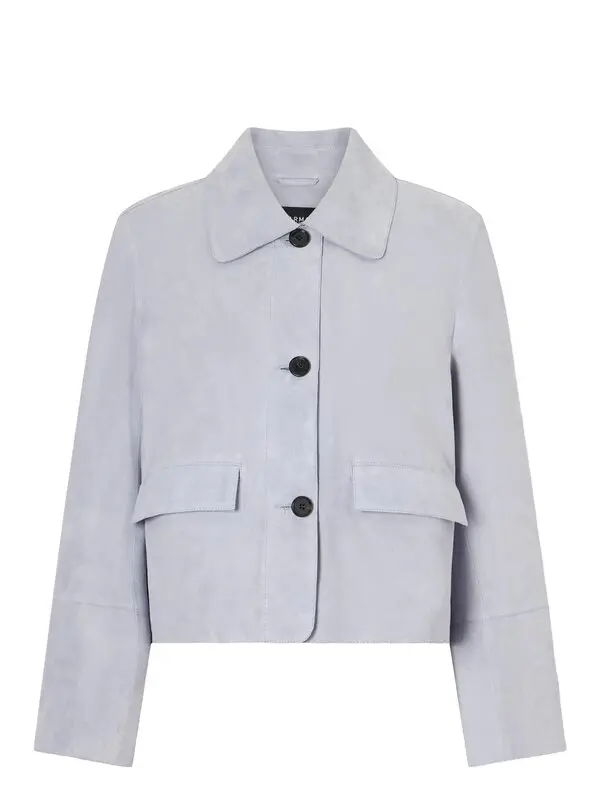 ARMA Suede Cropped Jacket - Blue