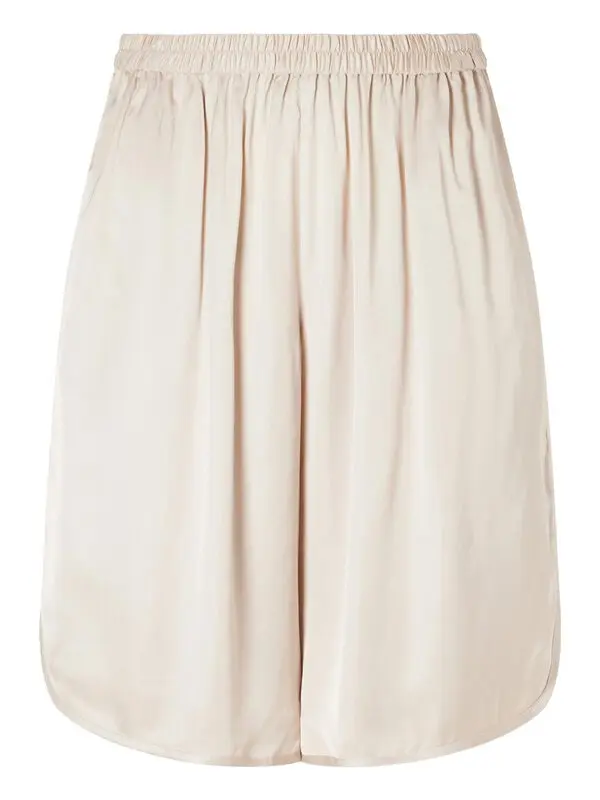 THE FRANKIE SHOP Leni Satin Knee-length Shorts - Neutrals