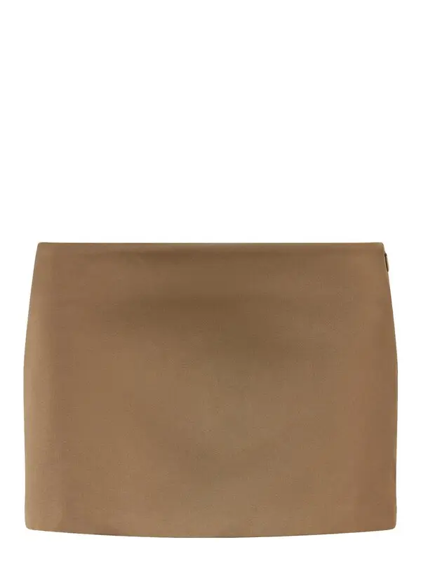 THE FRANKIE SHOP Hera Satin Mini Skirt - Brown