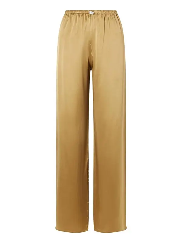 SARA CRISTINA Playa Silk-satin Pants - Gold