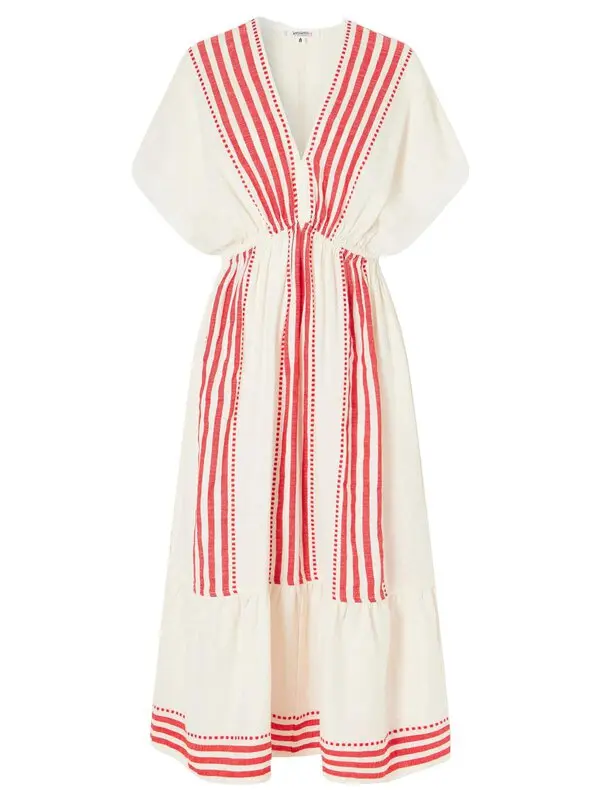 LEMLEM Leila Cotton-gauze Midi Dress - Red