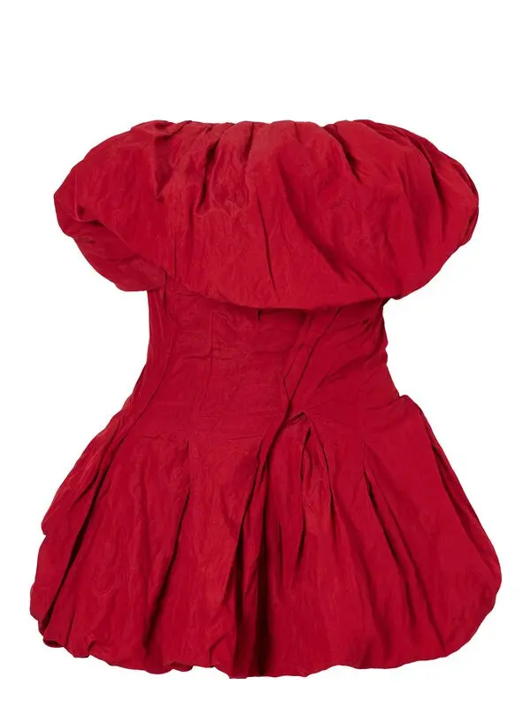 Magda Butrym Gathered Cotton-blend Blouse - Red