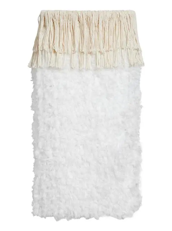 DIOTIMA Bambola Fringe Embellished Midi Skirt - White