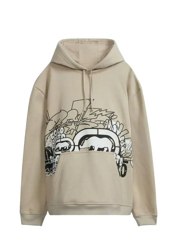 ECKO Graffiti Pullover Hoodie - Beige