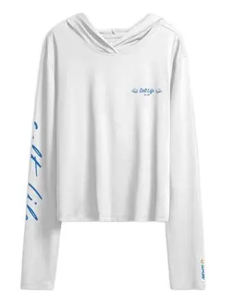SALT LIFE Aquarium Turtle Performance Hoodie - White