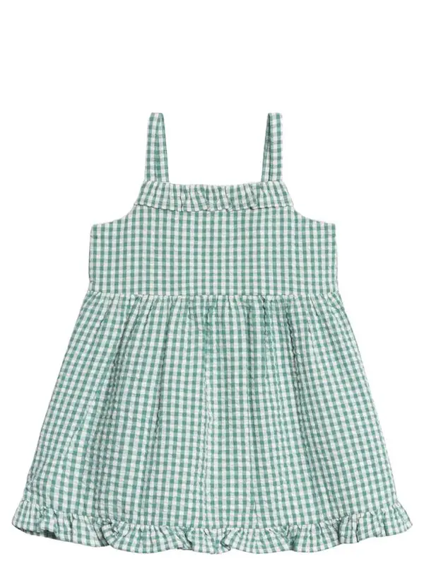 KENDI BY COLORED ORGANICS Organic Juliette Seersucker Tank Dress - Laguna Gingham