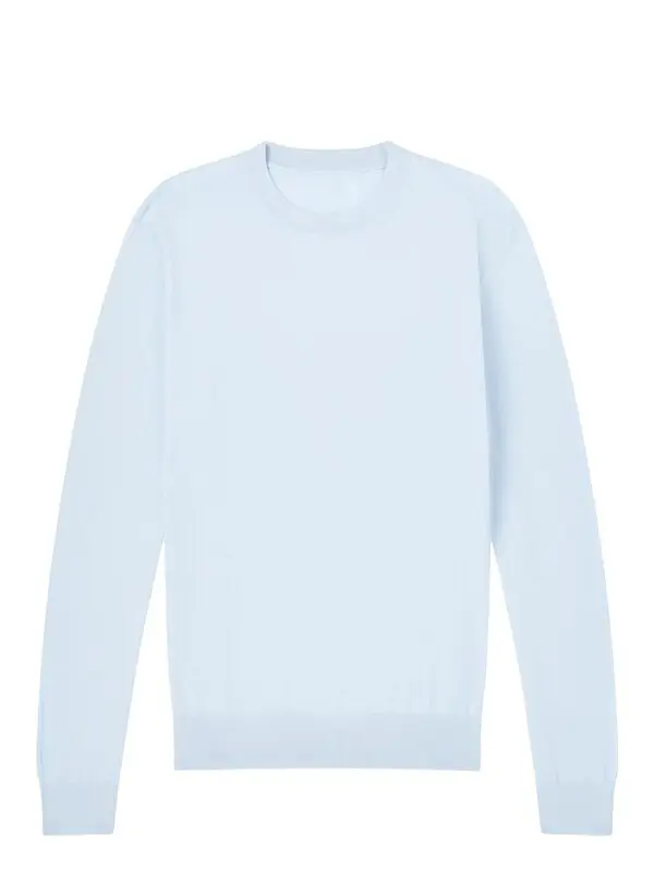 Anderson & Sheppard Knitted Sea Island Cotton Sweater - Blue