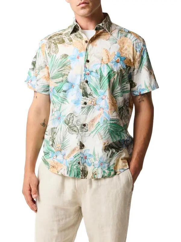 Rodd & Gunn Otokia Tropical Short Sleeve Button-up Shirt - Botanical