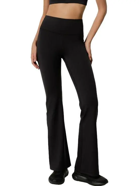 Lilysilk Silk Contour High-rise Flared Leggings - Black