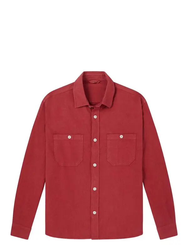 3sixteen Cotton And Linen-blend Overshirt - Red