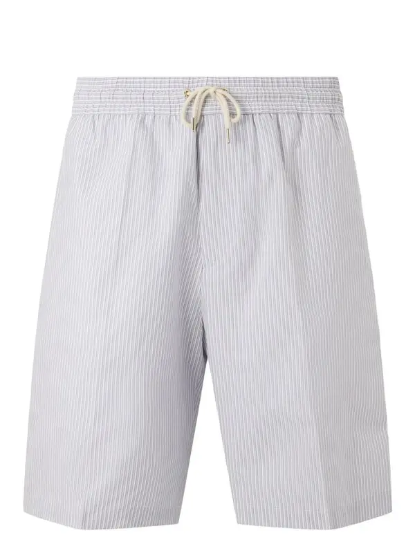 Paul Smith Straight-leg Striped Cotton Shorts - Blue