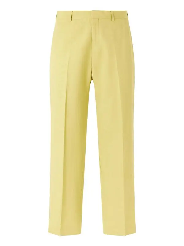 Paul Smith Straight-leg Cotton And Linen-blend Suit Trousers - Yellow