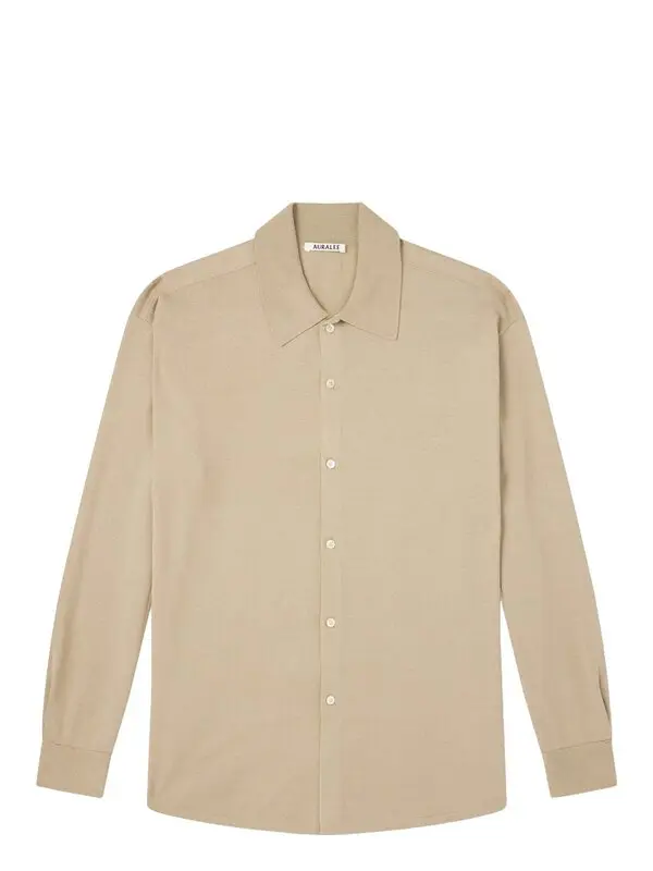 Auralee Knitted Silk Shirt - Neutrals