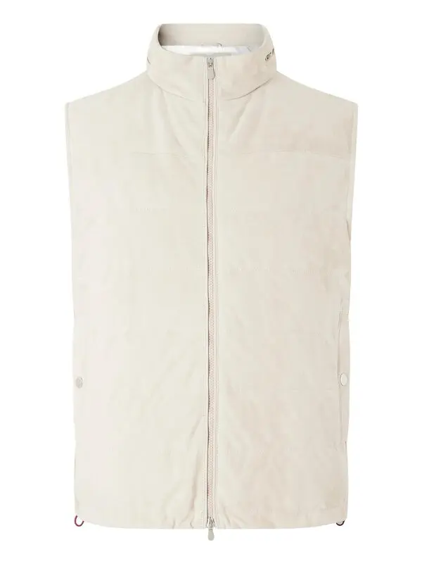 Brunello Cucinelli Hooded Suede Down Gilet - Neutrals