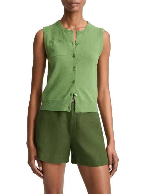 Vince Button-front Sweater Vest - Garden