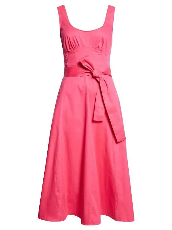 REISS Irina Stretch Cotton Dress - Pink