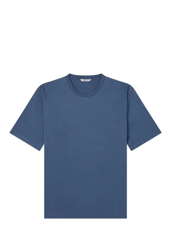 Auralee Luster Cotton-jersey T-shirt - Blue