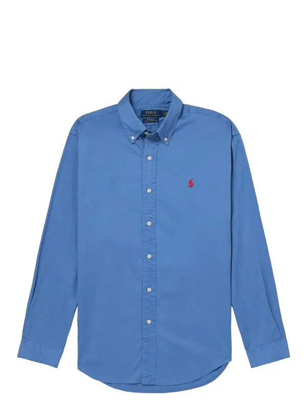 Polo Ralph Lauren Logo-embroidered Cotton Shirt - Blue