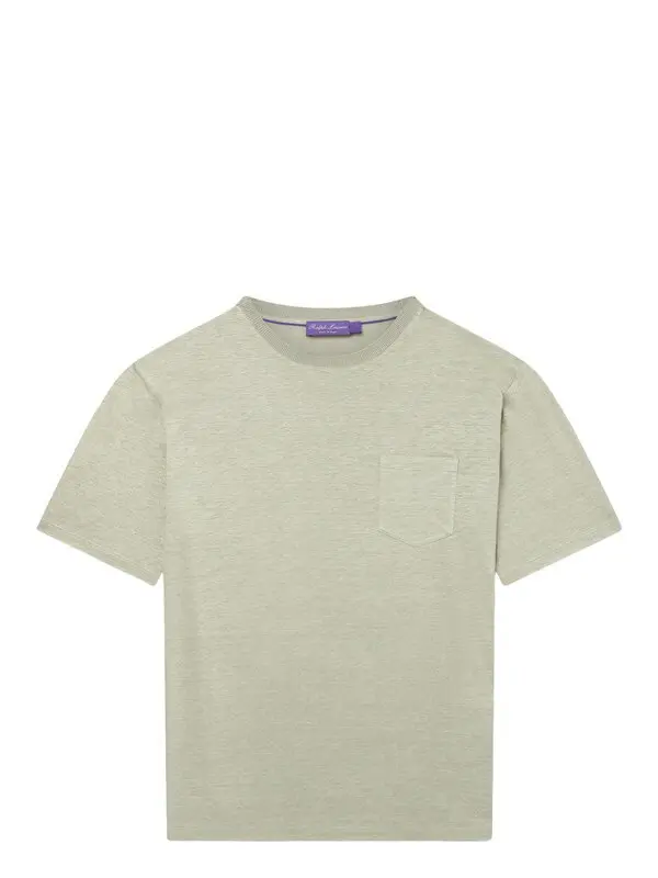 Ralph Lauren Purple Label Linen-jersey T-shirt - Green