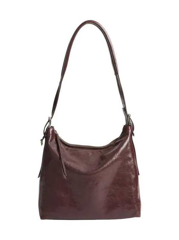 LEMAIRE Belted Leather Hobo Bag - Chianti